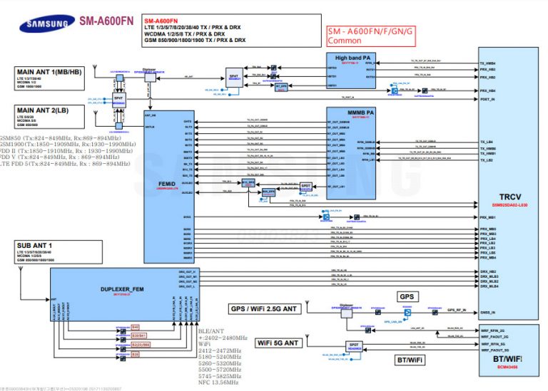 Samsung Galaxy A6 SM-A600FN schematics